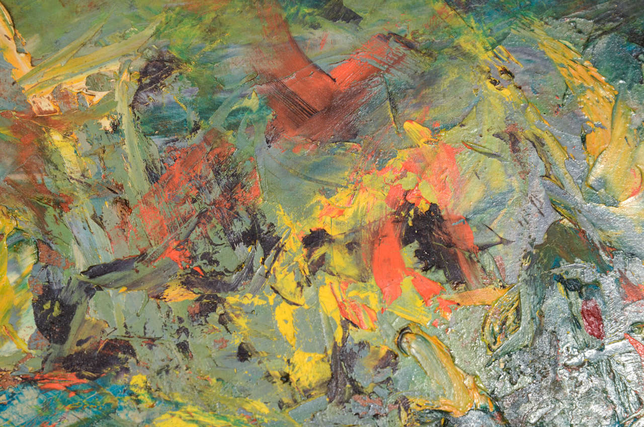 Pair of Abstract Paintings by Naomi Lorne in Original Gold Leaf Frames ...