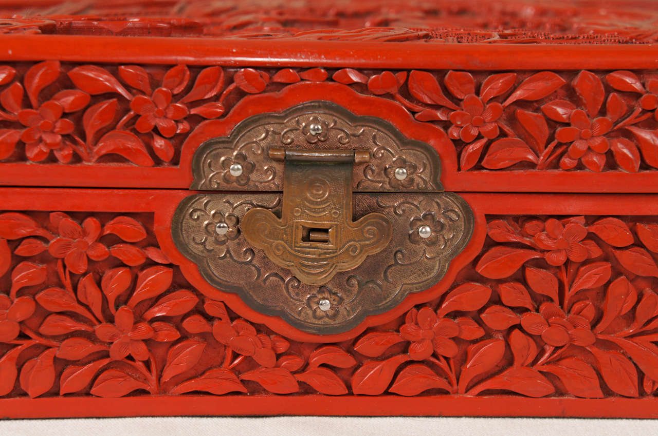 Chinese Cinnabar Box at 1stDibs