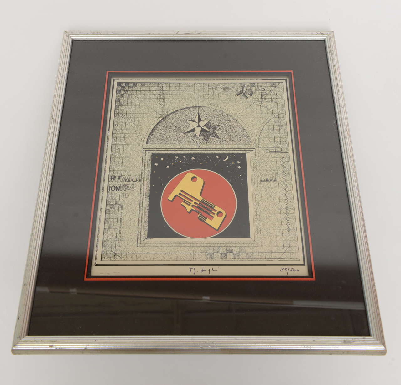 Signed Mario Logli Red, Black, Gold Futurist Work of Art Italian ...