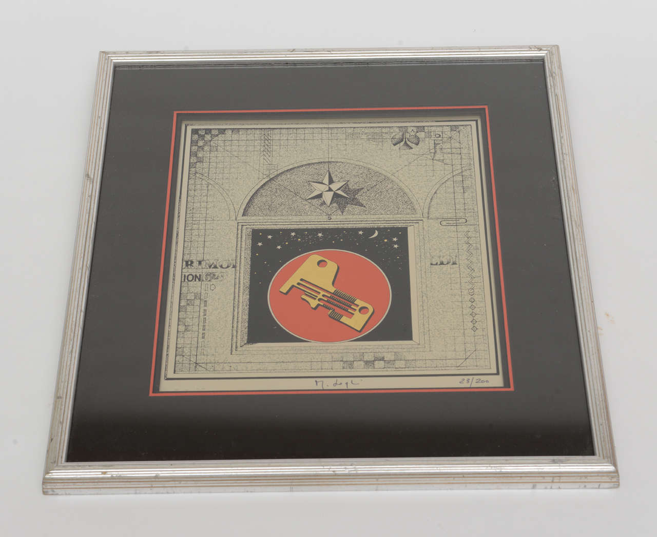 Signed Mario Logli Red, Black, Gold Futurist Work of Art Italian ...