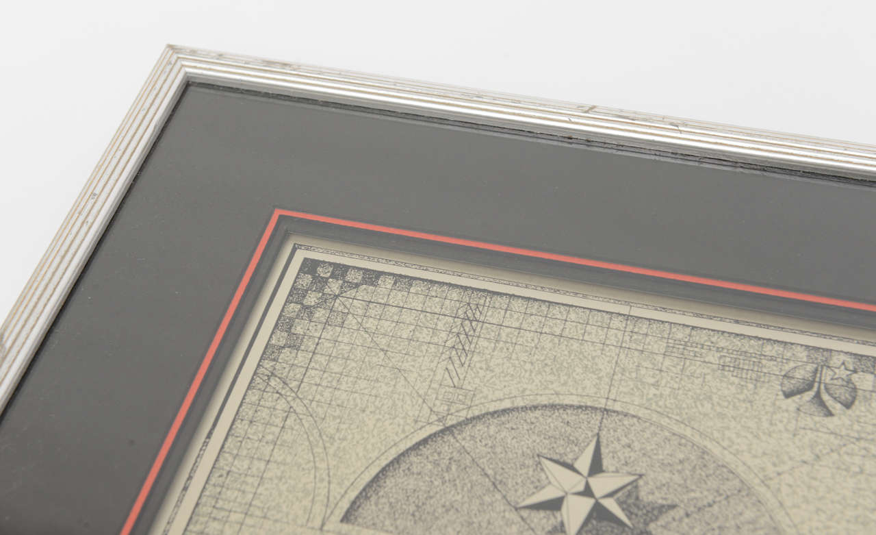 Signed Mario Logli Red, Black, Gold Futurist Work of Art Italian ...