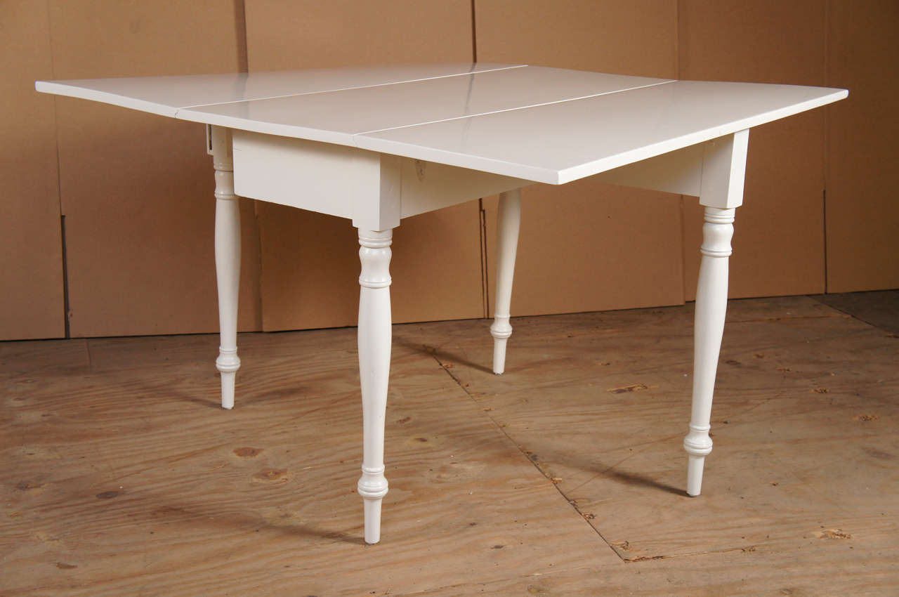 White Drop Leaf Table at 1stDibs