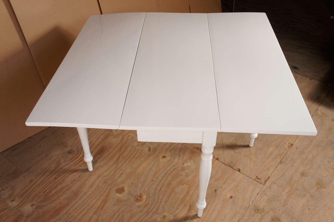 White Drop Leaf Table at 1stDibs