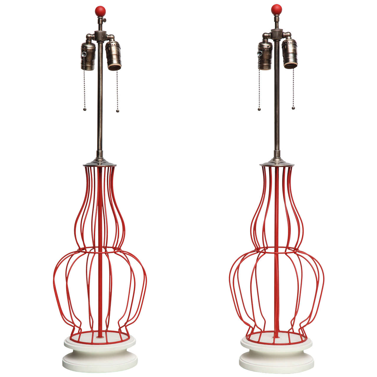 Pair of Wire Table Lamps at 1stDibs