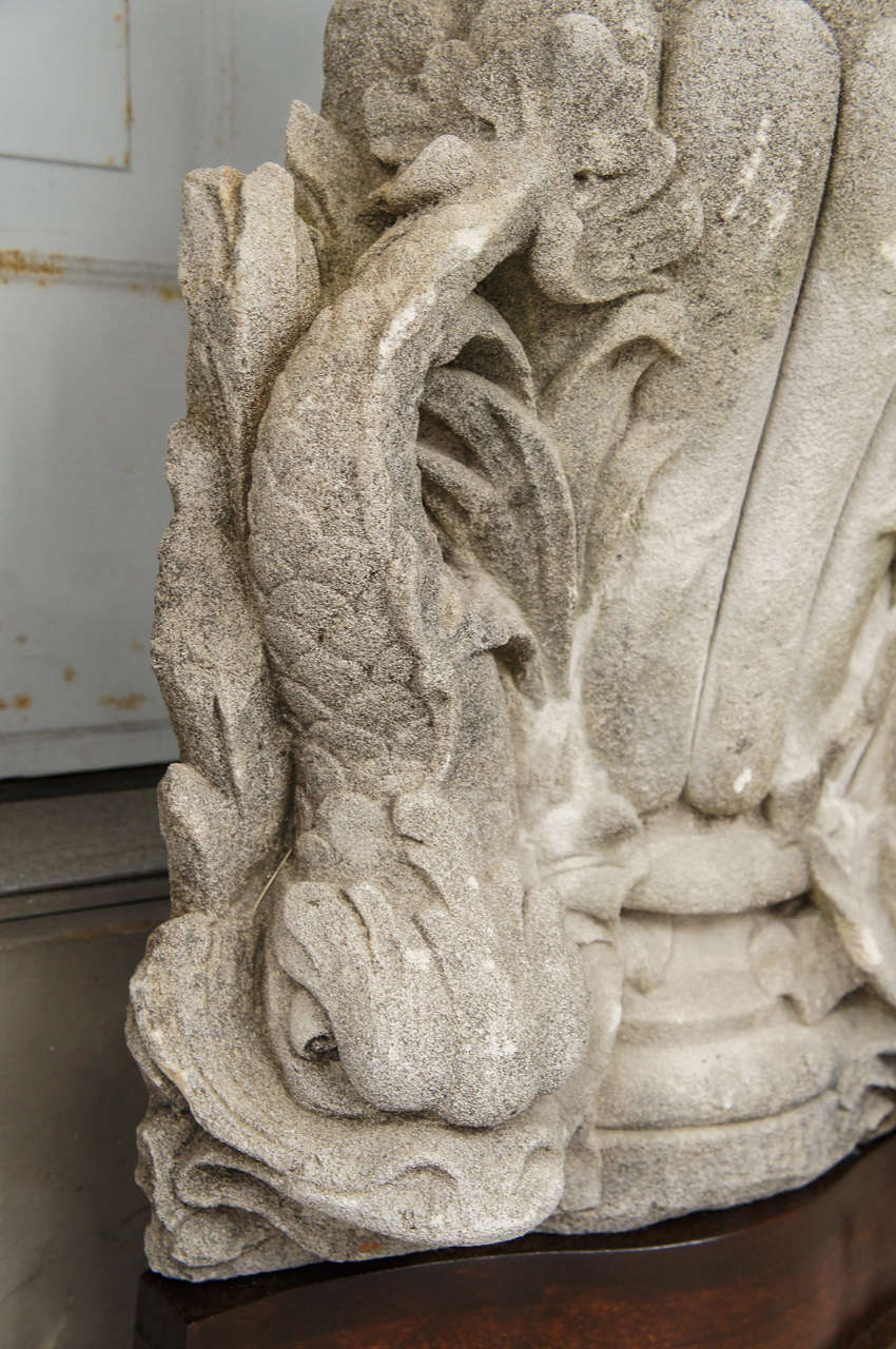 Late 19th Century Carved Coade Stone Fountain Head Mounted on Stand For ...