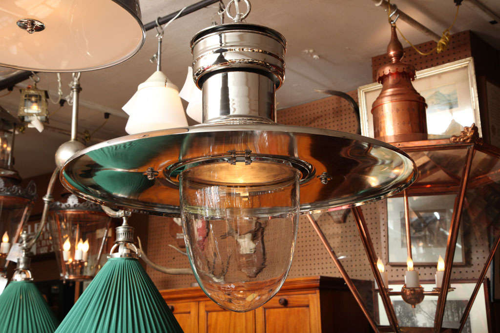 Large Polished Nickel Station Light at 1stDibs