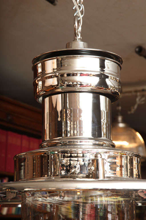 Large Polished Nickel Station Light at 1stDibs
