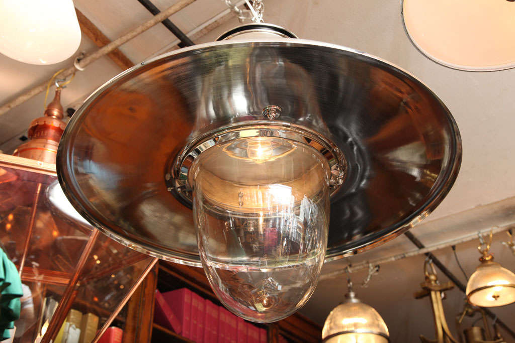 Large Polished Nickel Station Light at 1stDibs