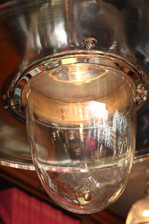 Large Polished Nickel Station Light at 1stDibs