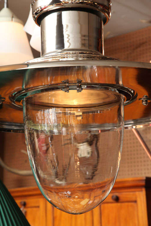 Large Polished Nickel Station Light at 1stDibs