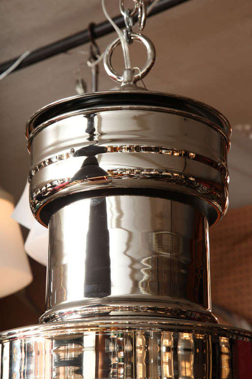 Large Polished Nickel Station Light at 1stDibs