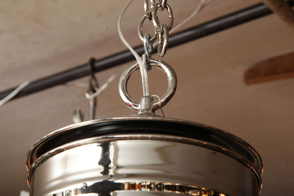 Large Polished Nickel Station Light at 1stDibs