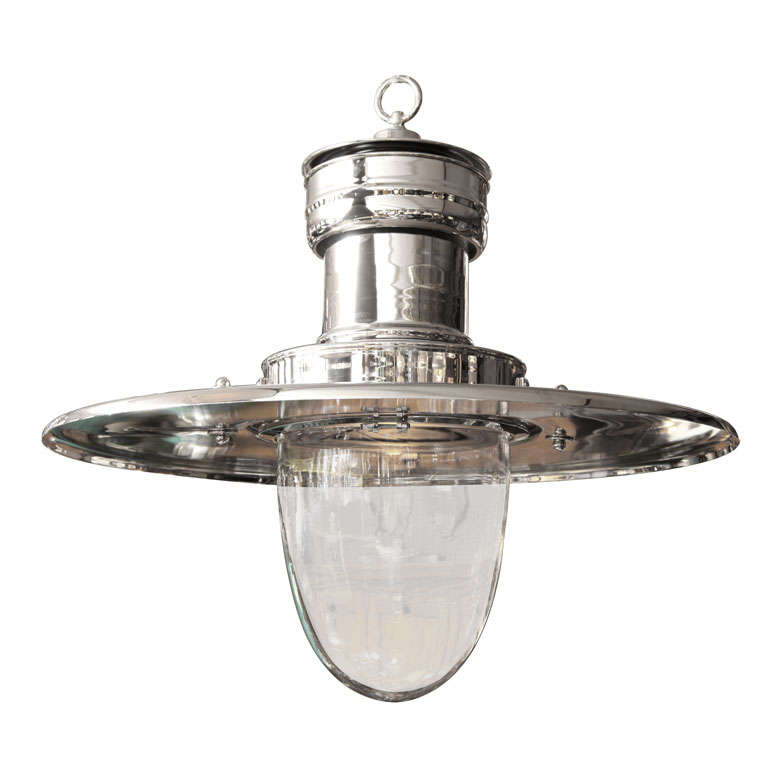 Large Polished Nickel Station Light at 1stDibs