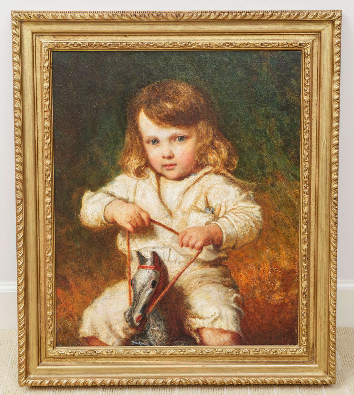 A Portrait of a Young Child on a Rocking Horse by Carl Wilhem Friedrick ...