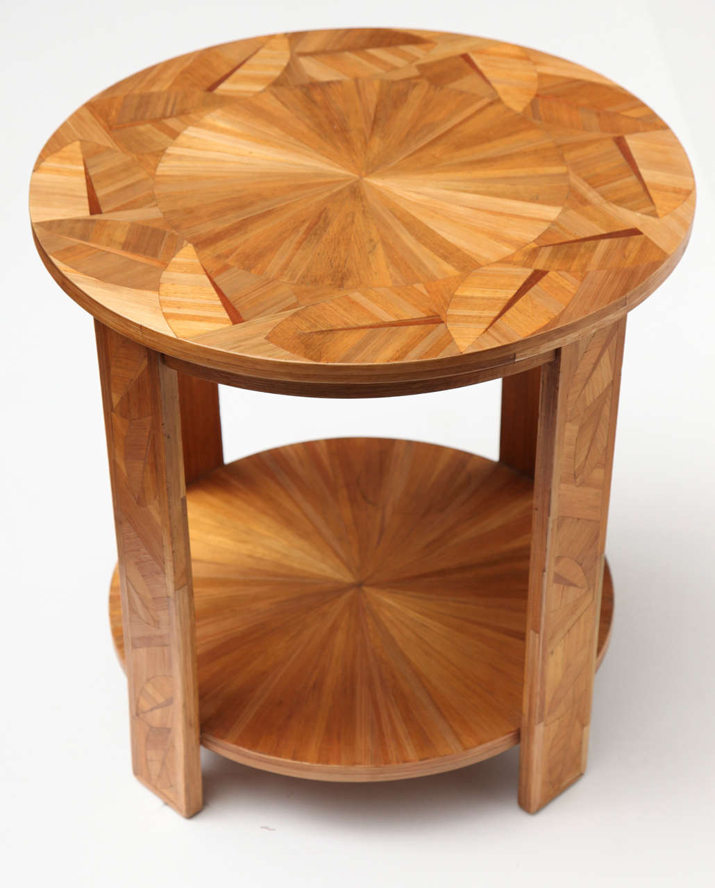 Rare Art Deco Two-Tiered Straw Marquetry Side Table by André Groult at ...