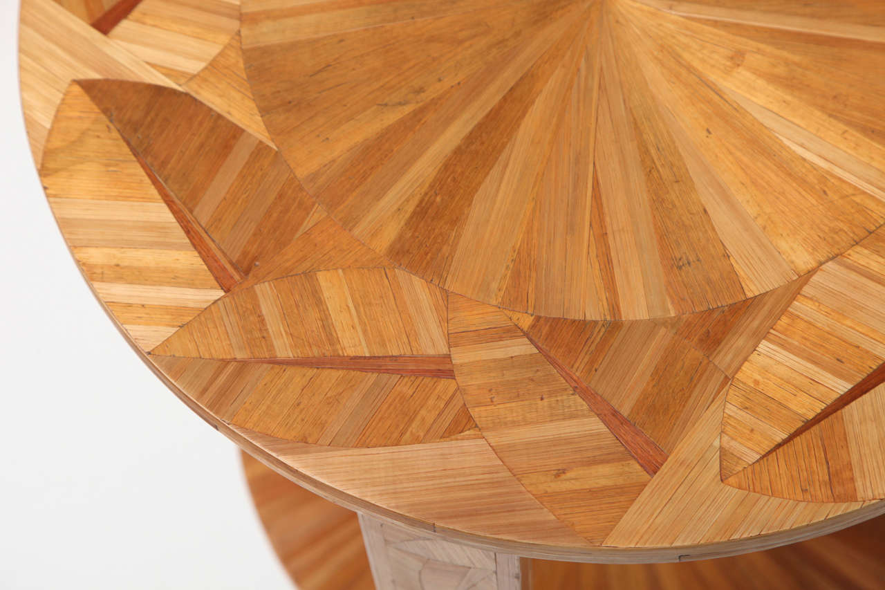 Rare Art Deco Two-Tiered Straw Marquetry Side Table by André Groult at ...