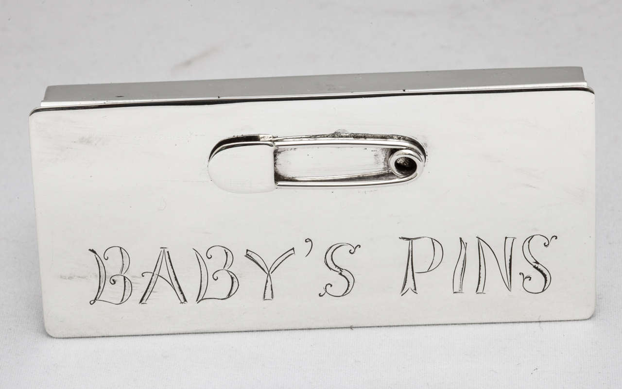 Sterling Silver Baby Diaper Pin Box at 1stDibs