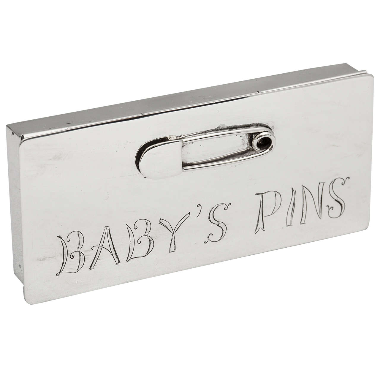 Sterling Silver Baby Diaper Pin Box at 1stDibs