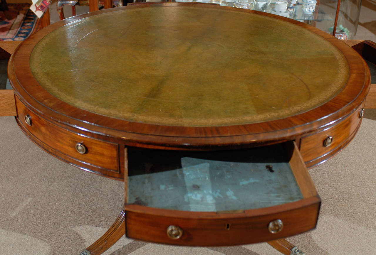 Fine Large Regency Rent Table in Mahogany and Leather Top at 1stDibs