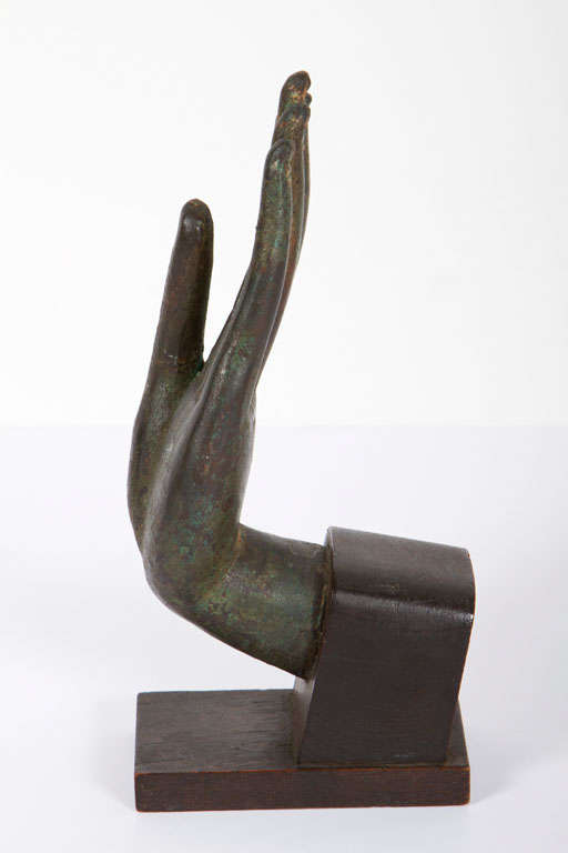 Thai Mounted Bronze Buddha Hand Sculpture at 1stDibs | hand monument ...