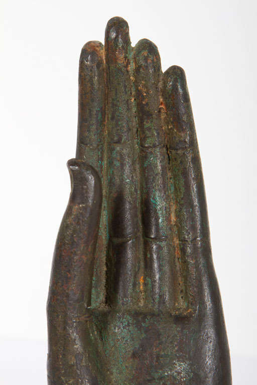 Thai Mounted Bronze Buddha Hand Sculpture at 1stDibs | hand monument ...