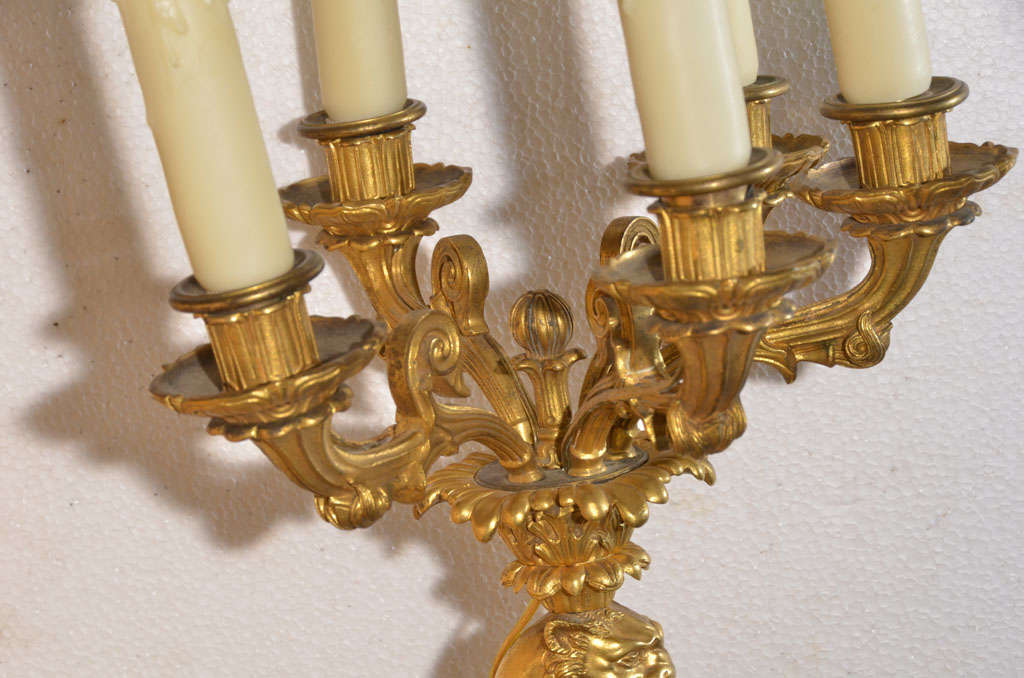 Winged Gargoyle Wall Mounted Candelabra, Electrified For Sale at ...