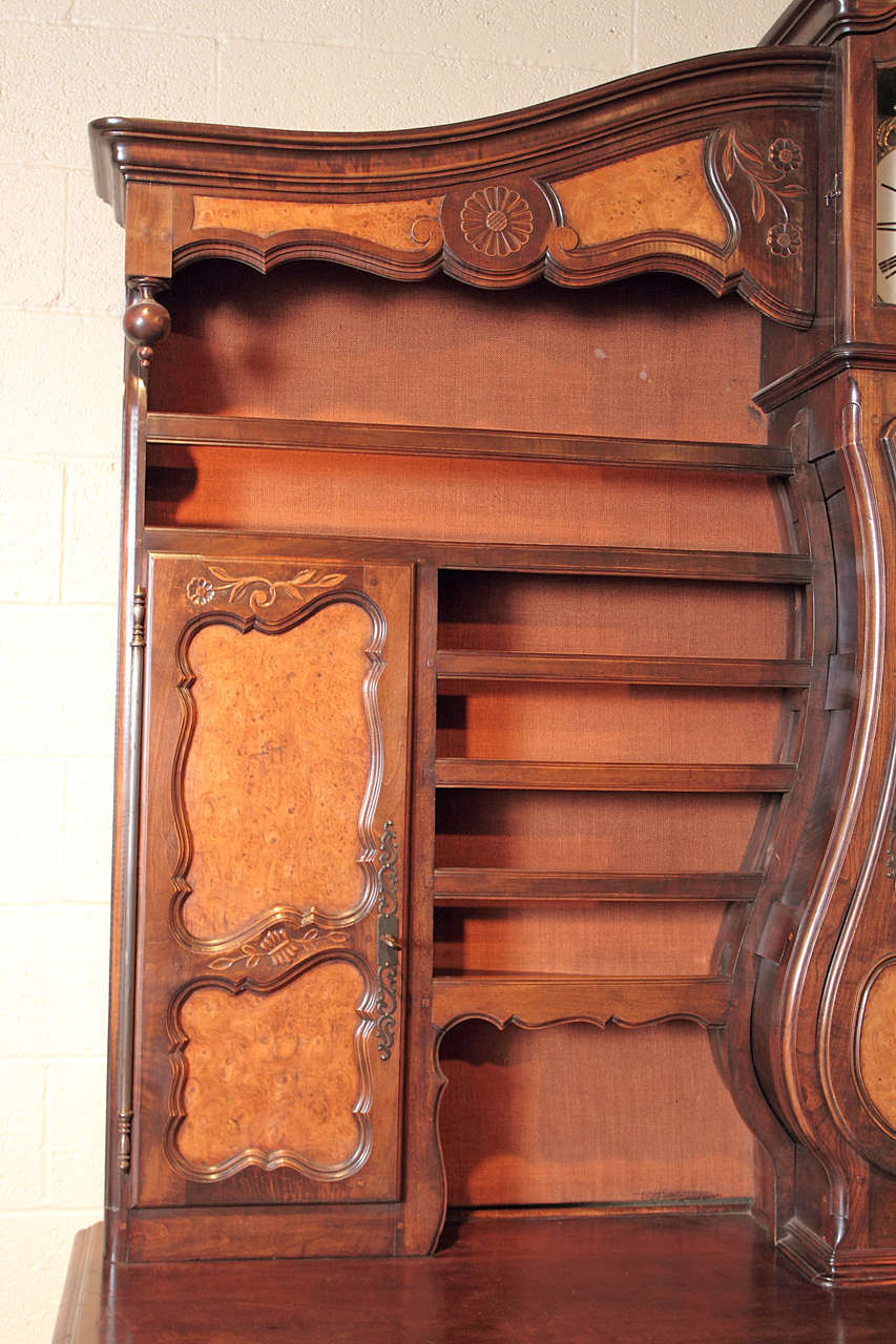 Antique Walnut French Clock Vaisselier Sideboard at 1stDibs