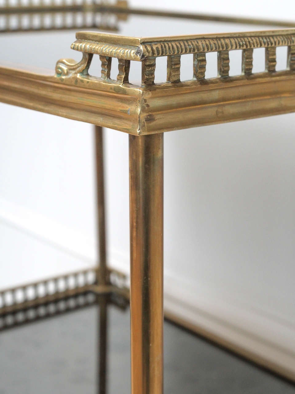 French Vintage Bar Cart or Side Table in Solid Brass at 1stDibs ...
