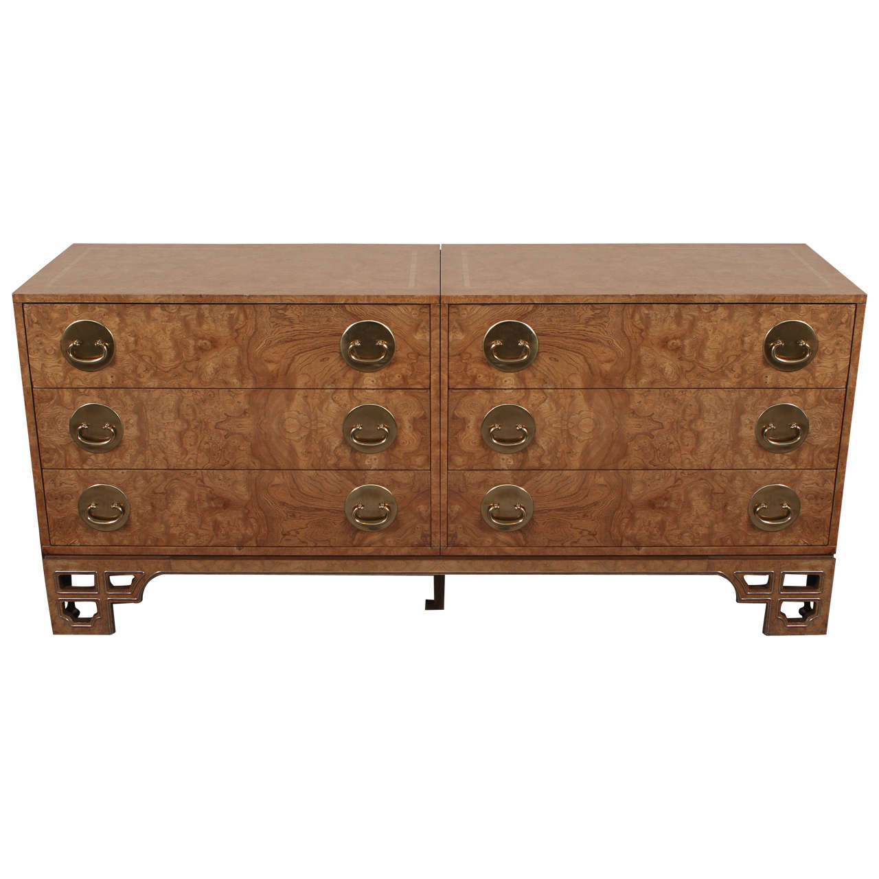 Beautiful Oriental Style Burl Wood Chest of Drawers by Mastercraft at ...