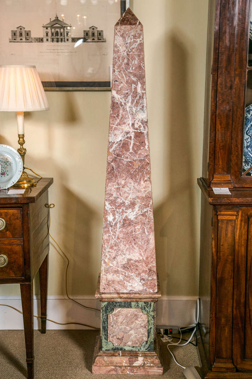 Pair of French Monumental Marble Veneered Obelisks at 1stDibs