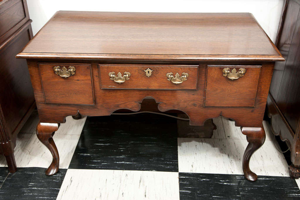 Large English Oak Lowboy For Sale at 1stDibs