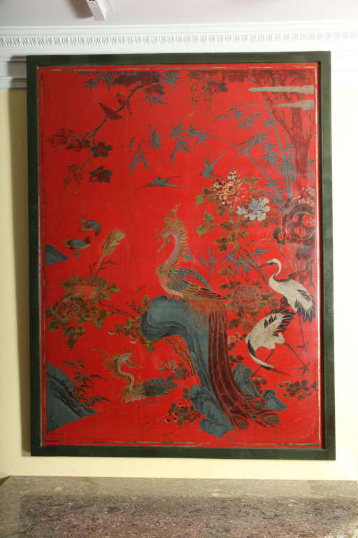 Mid-18th Century Chinese Red Lacquer Double Panel on Custom-Made Base ...