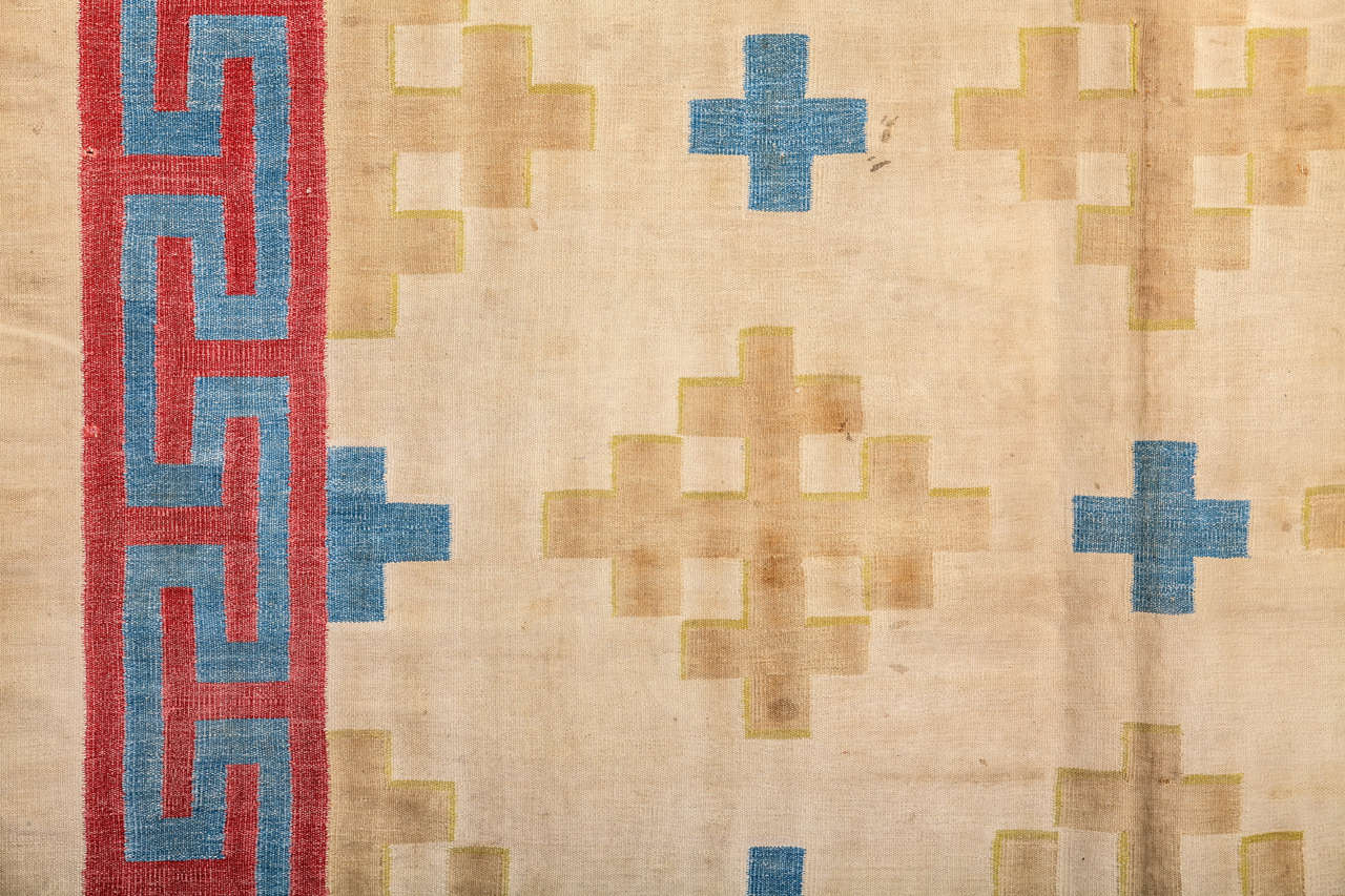 Antique Cotton Dhurrie Rug For Sale at 1stDibs | dhurrie rugs vintage ...