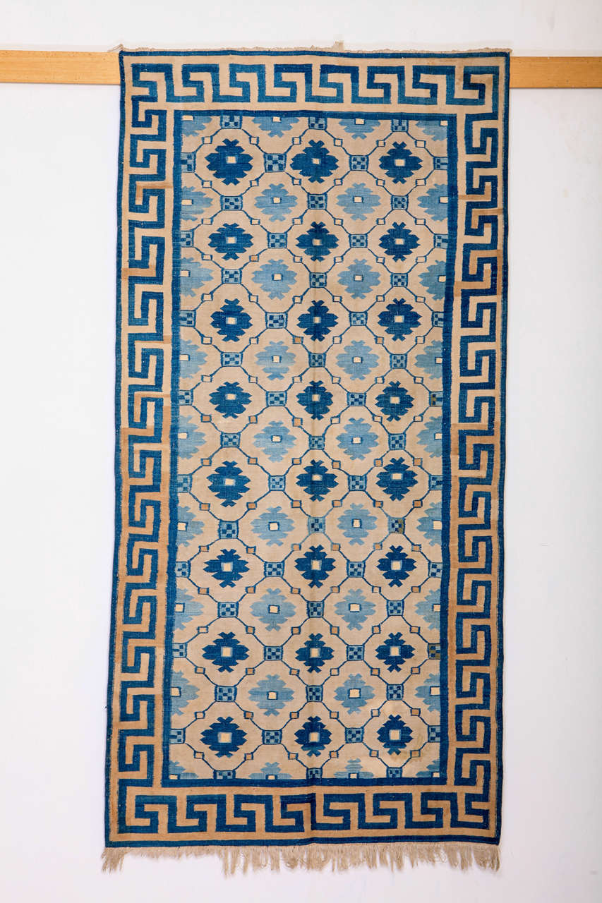 Antique Indian Cotton Dhurrie Rug at 1stDibs | cotton dhurrie rugs