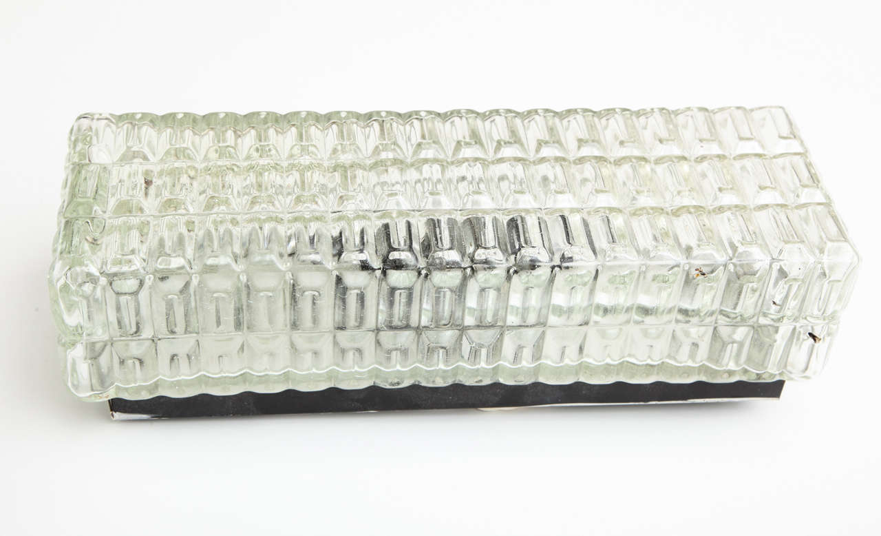 1950s Rectangular Clear Glass Wall Sconce at 1stDibs