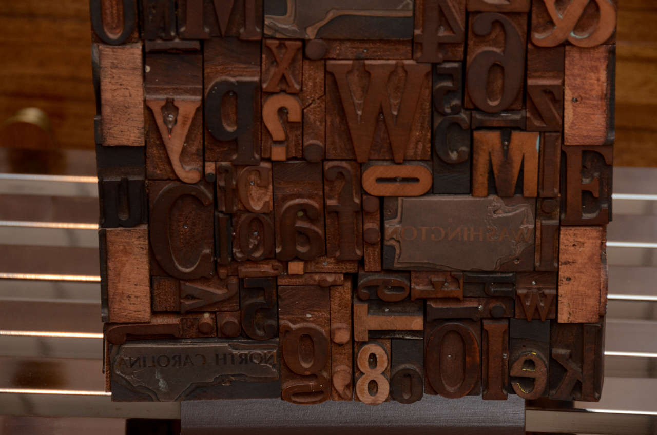 Pair of Resin and Wood Block Printers Lamps at 1stDibs