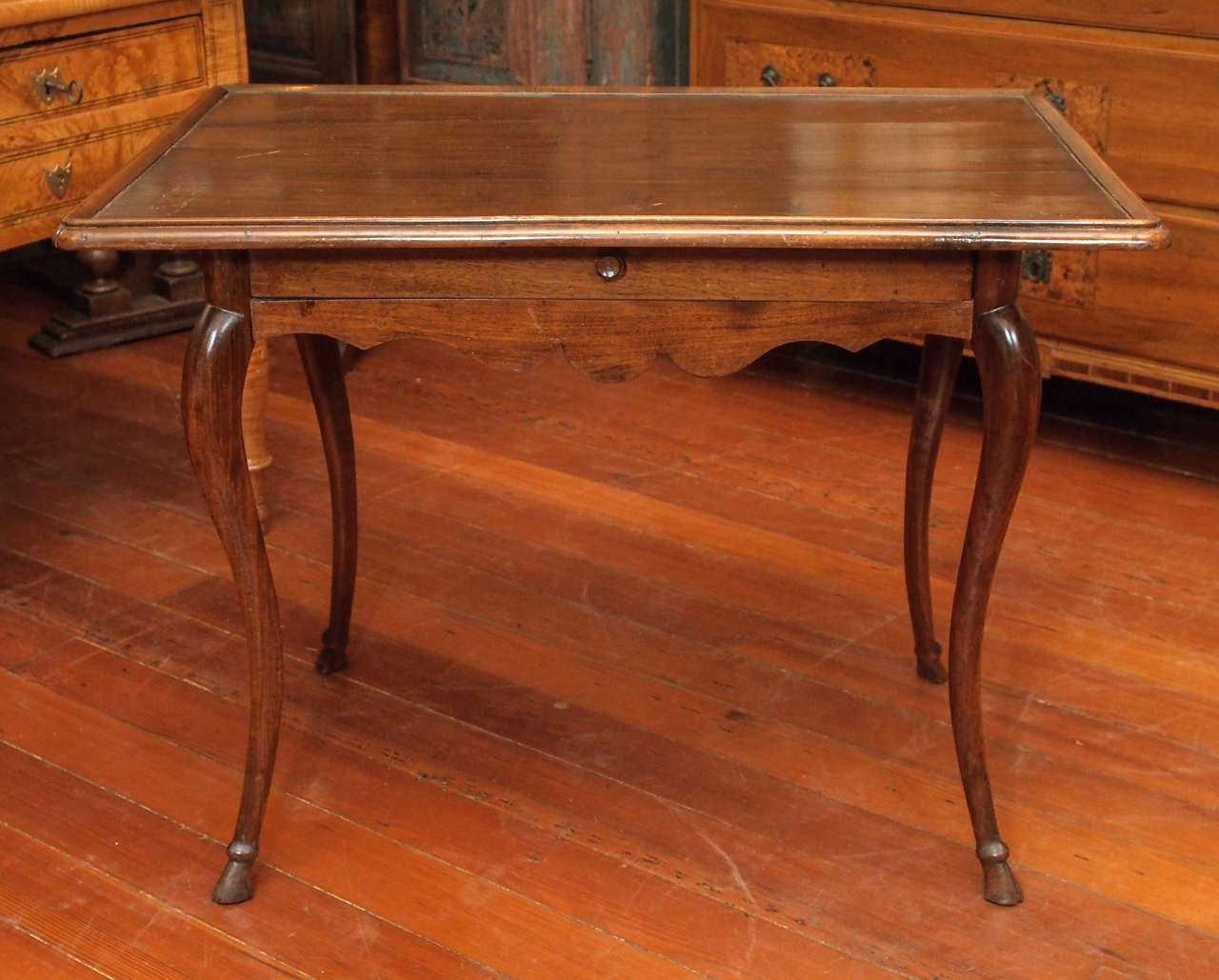 Walnut Writing Table with Hoof Feet at 1stDibs