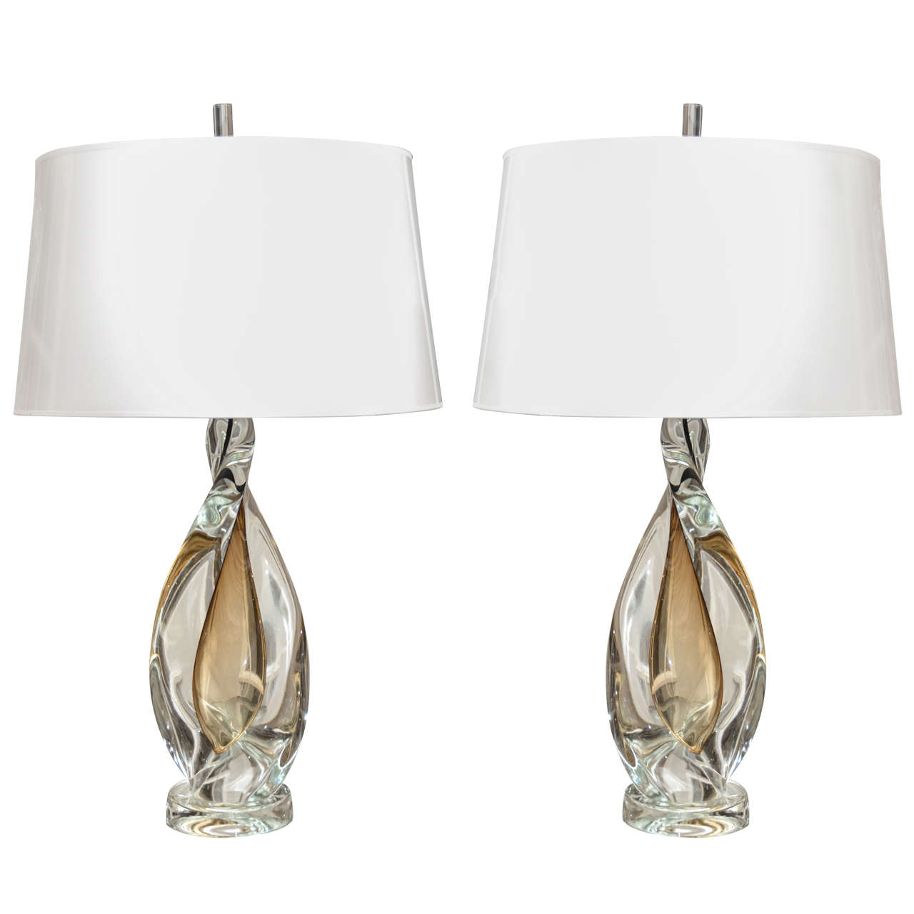 Pair of Very Striking Crystal Table Lamps at 1stDibs
