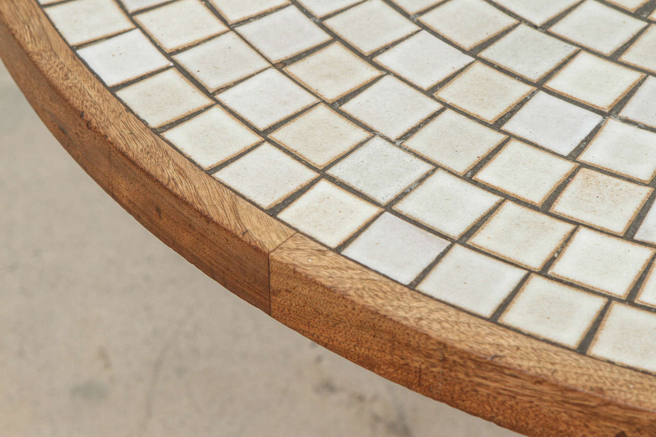 Round Walnut Table with Studio Tiles by Gordon Martz for Marshall ...