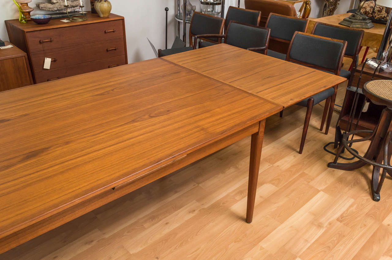 Danish Modern Teak Dining Table with Leaves at 1stDibs