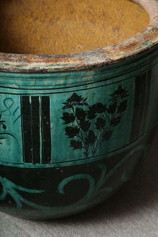 Large Hunan Turquoise Glazed Antique Ceramic Planter at 1stDibs | big hunan