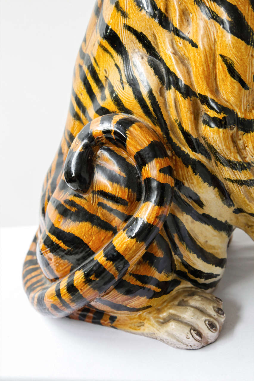 Life Size Ceramic Tiger Statue, 1970s at 1stDibs | life size tiger ...