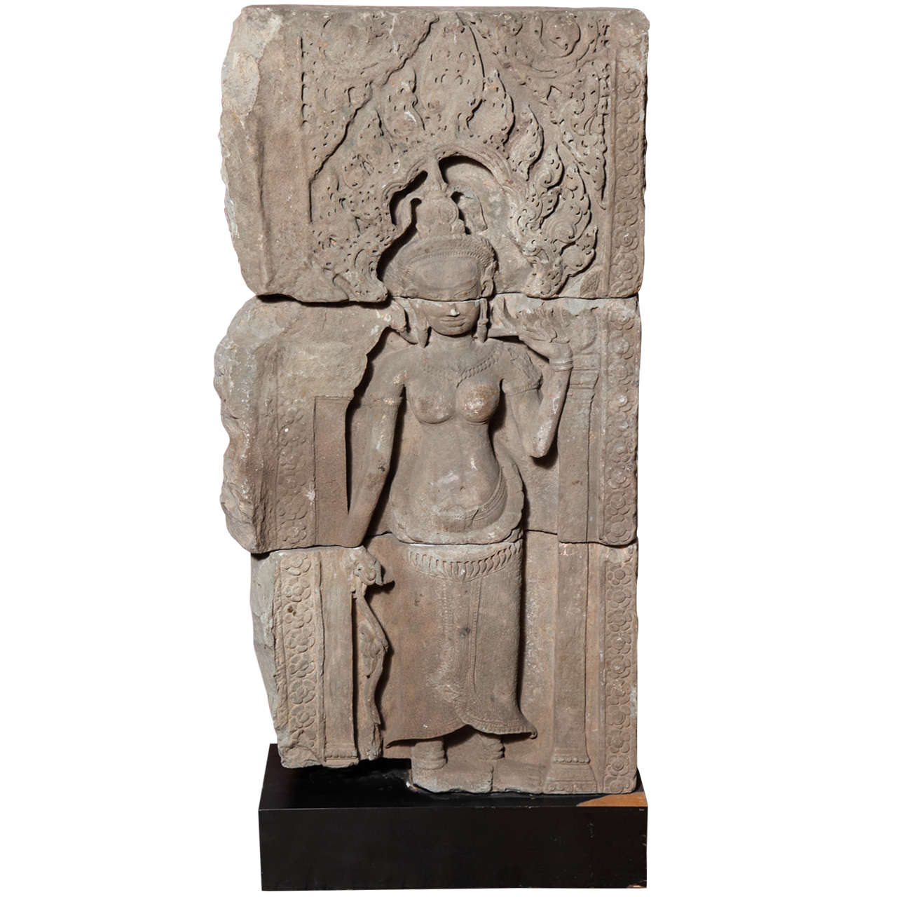Khmer Sandstone Figure of a Female Deity For Sale at 1stDibs | khmer ...