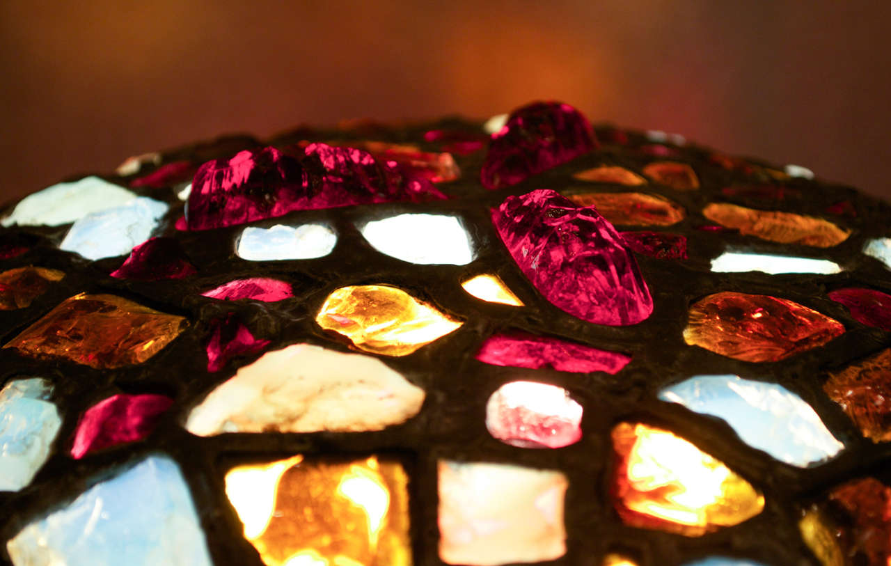 Art Nouveau Chunk Jewel Lamp at 1stDibs | jeweled lamp, lamp chunk ...