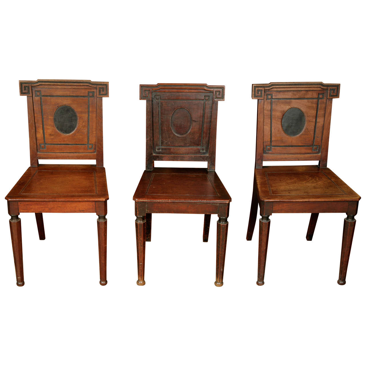 Exceptional Set of Grecian Revival Hall Chairs at 1stDibs