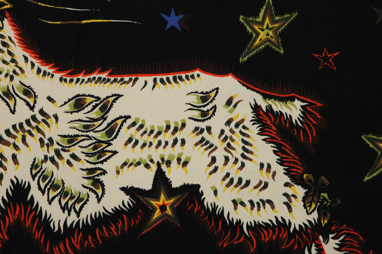 Jean Lurcat Wool Tapestry, "Capricorn," with Linen Backing, France ...