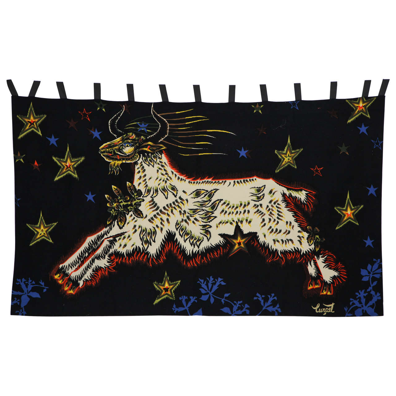 Jean Lurcat Wool Tapestry, "Capricorn," with Linen Backing, France ...