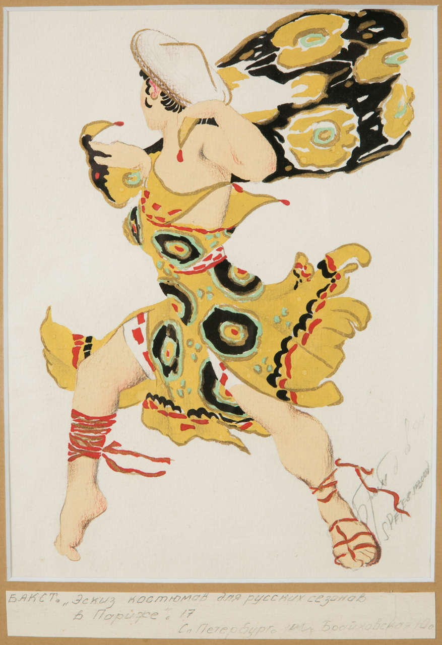 Costume Design for Nijinsky as Narcisse by Léon Bakst, c.1911 at ...