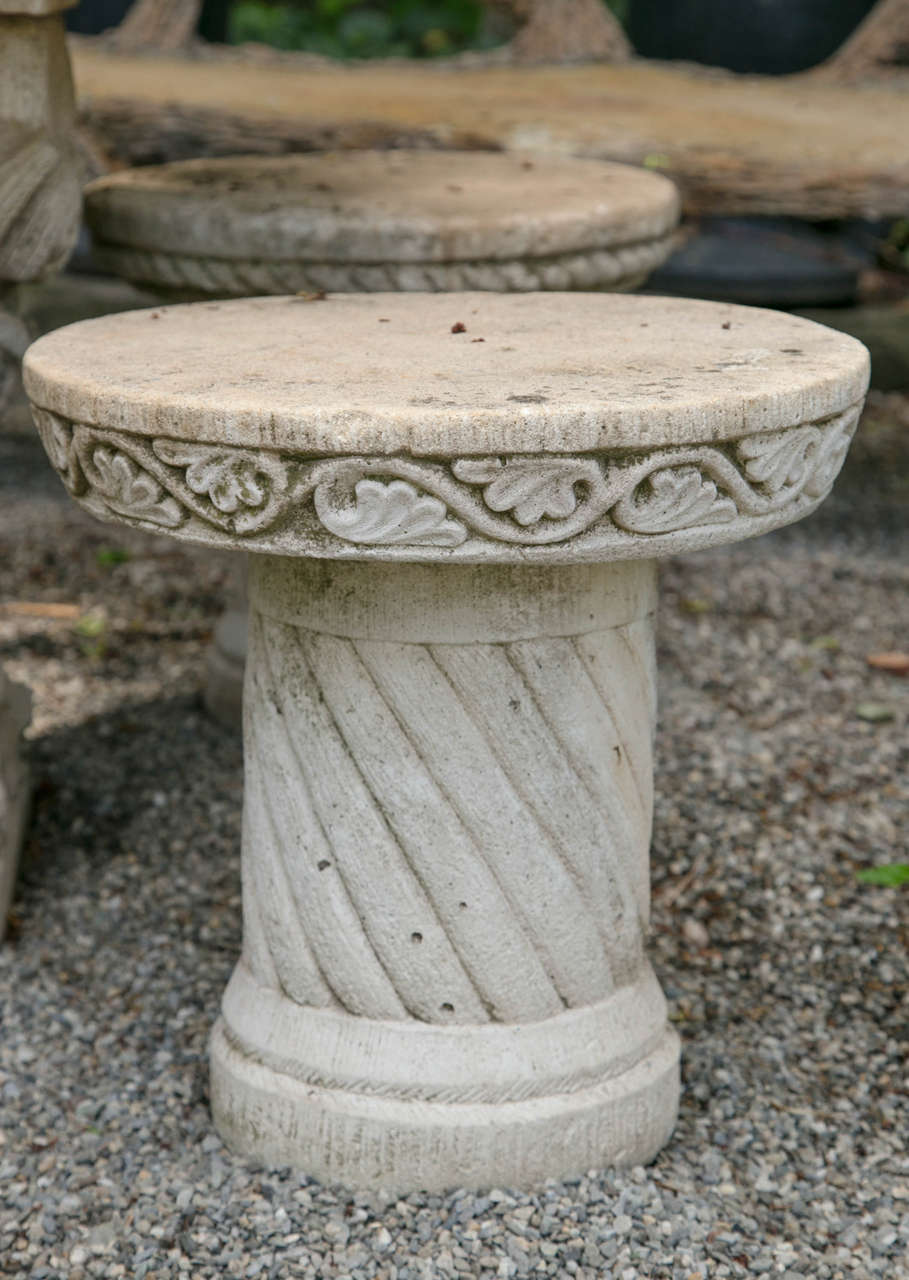 French Cast Stone Set of Five Stools and a Pedestal Table at 1stDibs ...