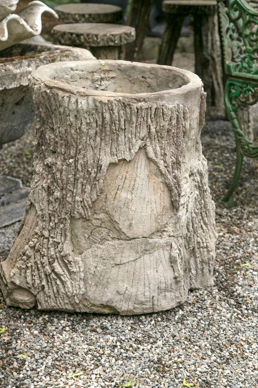 Pair of French Faux Bois Tree Trunk Form Garden Planters at 1stDibs ...